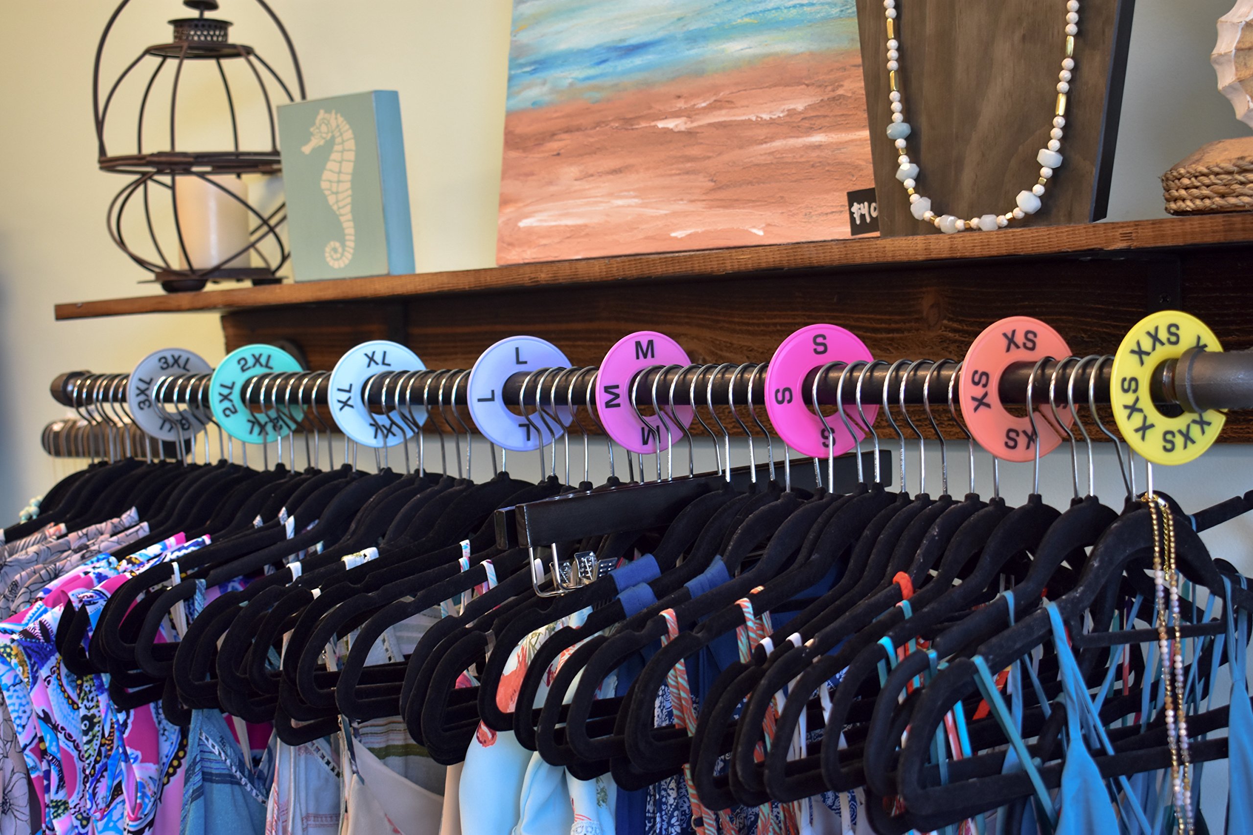 Clothes Size Dividers 40 Pack Clothing Rack Round Closet Hangers 