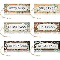 Amazon.com : ArianQicult 6Pcs Eucalyptus Hall Pass Farmhouse Classroom ...