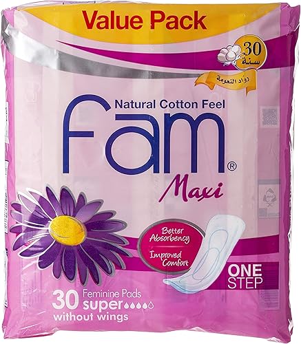 Fam One Step Natural Cotton Feel, Maxi Thick, Non-Wings Super Sanitary ...