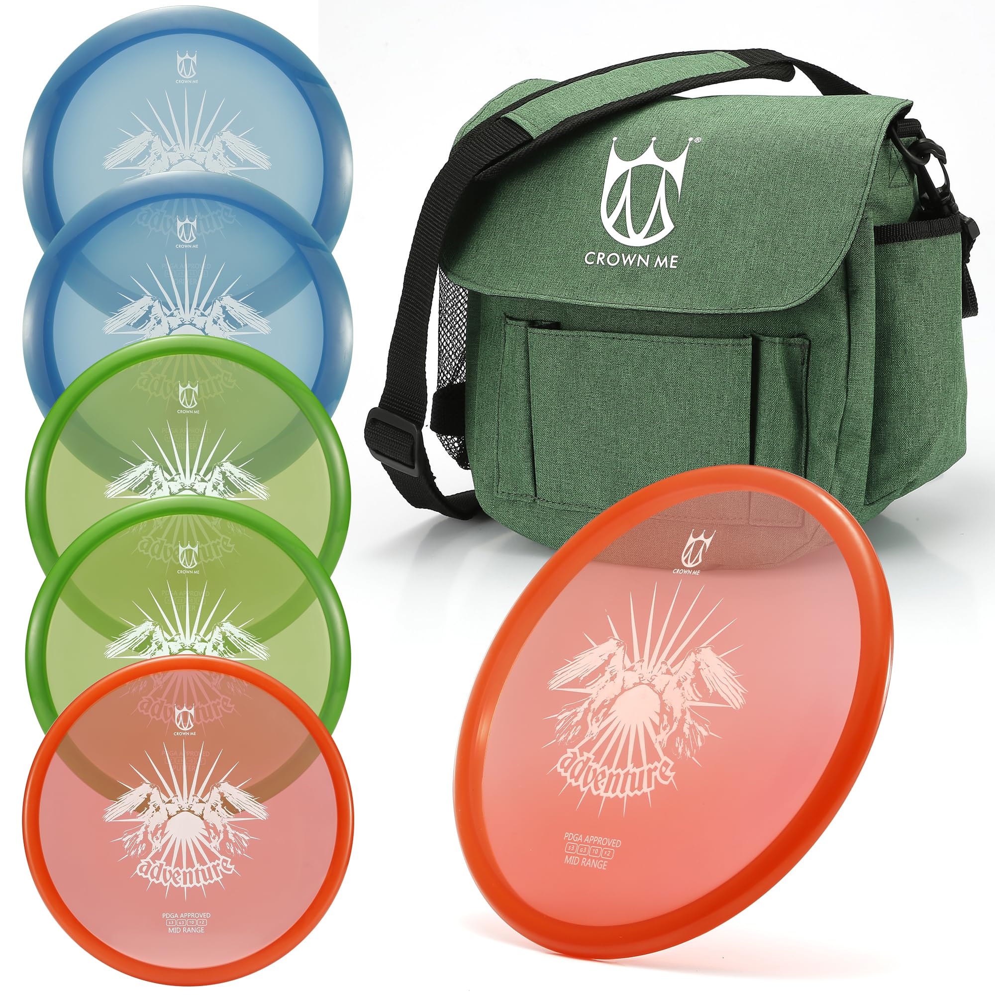 CROWN ME PDGA Aprroved Disc Golf Pro Set with Bag and 6 Discs for sale ...