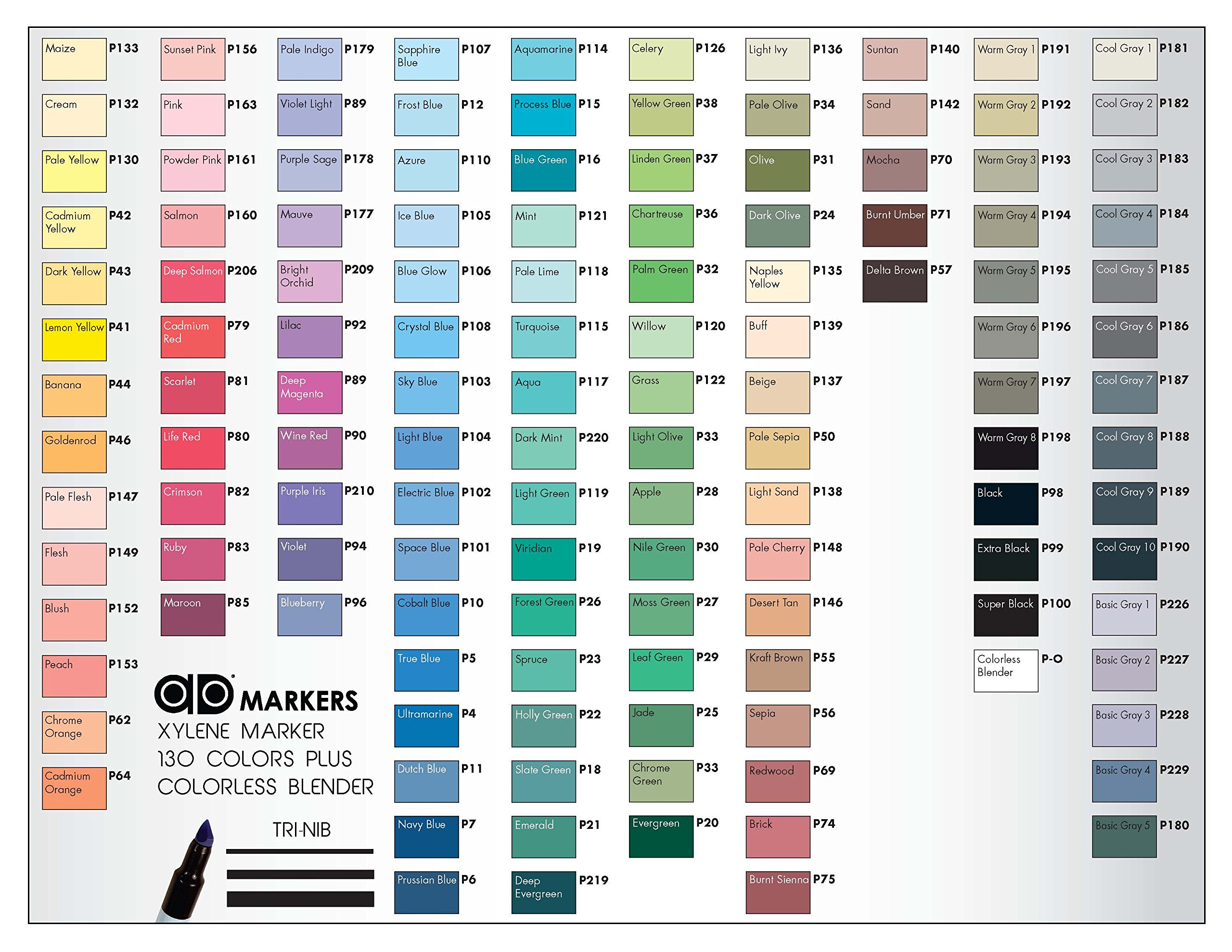 Mua AD Marker The Original Chartpak, Tri-Nib, 25 Assorted Art Director ...