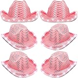 Amazon.com: Geyoga 6 Pcs Light Up Holographic Pink Cowboy Hat Women ...