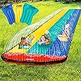 Amazon.com: JAMBO Triple Lane Slip Splash and Slide with 3 Bodyboards ...