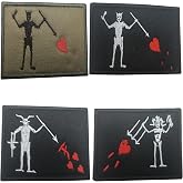 Amazon.com: JBCD 2 Pack Blackbeard Flag Patch Pirate Edward Teach Flags ...