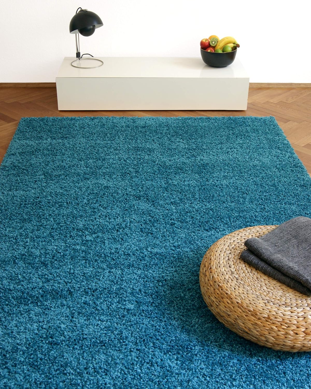 Alfombra Moderna Colors Azul Turquesa 80x150cm - Alfombra Shaggy al ...