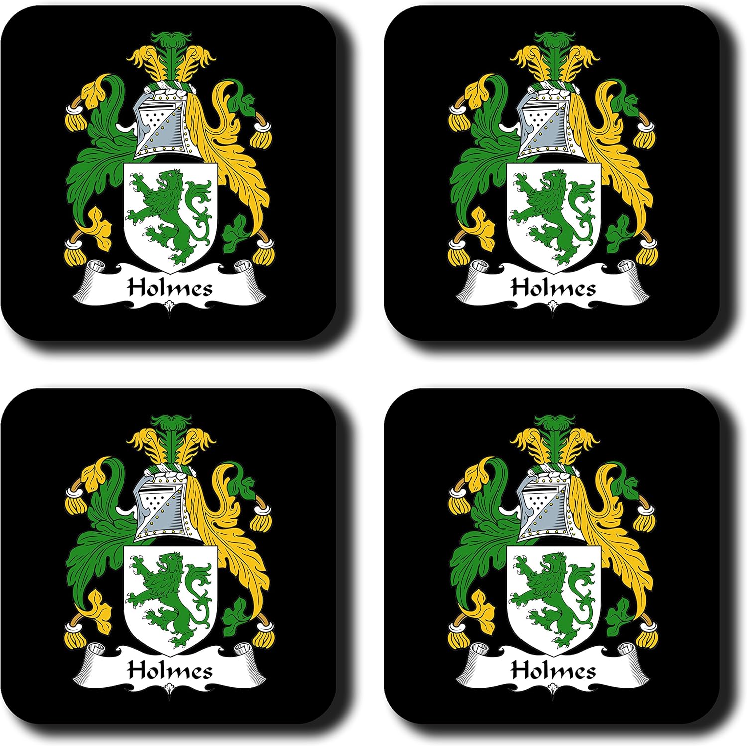 Amazon.com | Holmes Coat of Arms/Family Crest Coaster Set, by Carpe ...