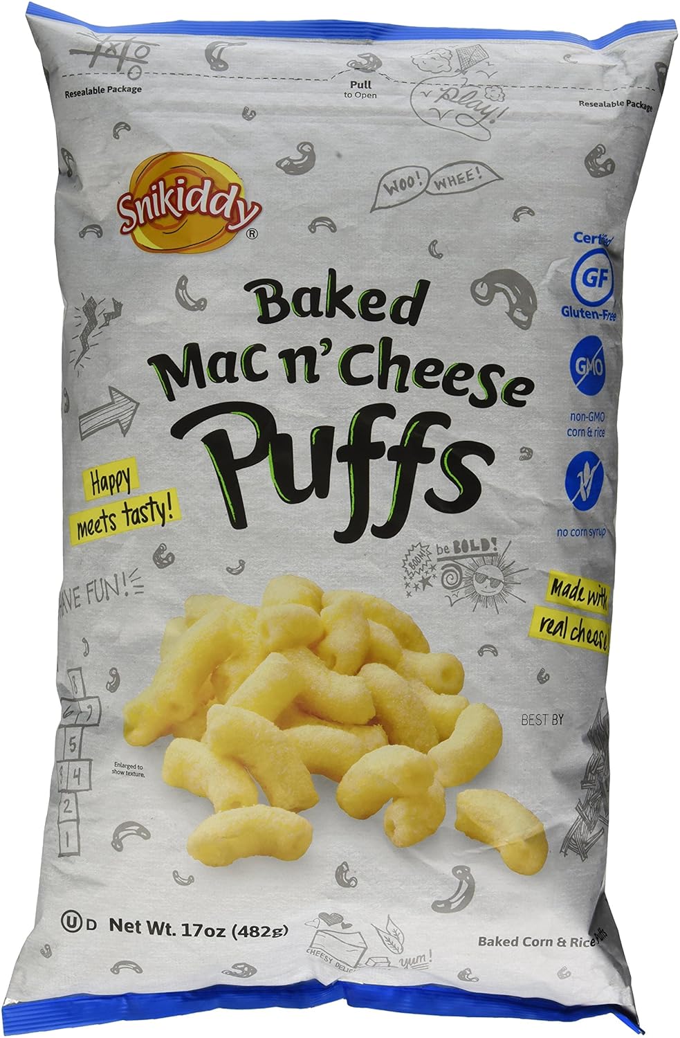 Amazon.com : Snikiddy Mac n' Cheese Puffs (17 oz.) : Grocery & Gourmet Food