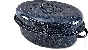 Amazon.com: Granite Ware Large Covered Oval Roasting Pan, 18”, Blue ...