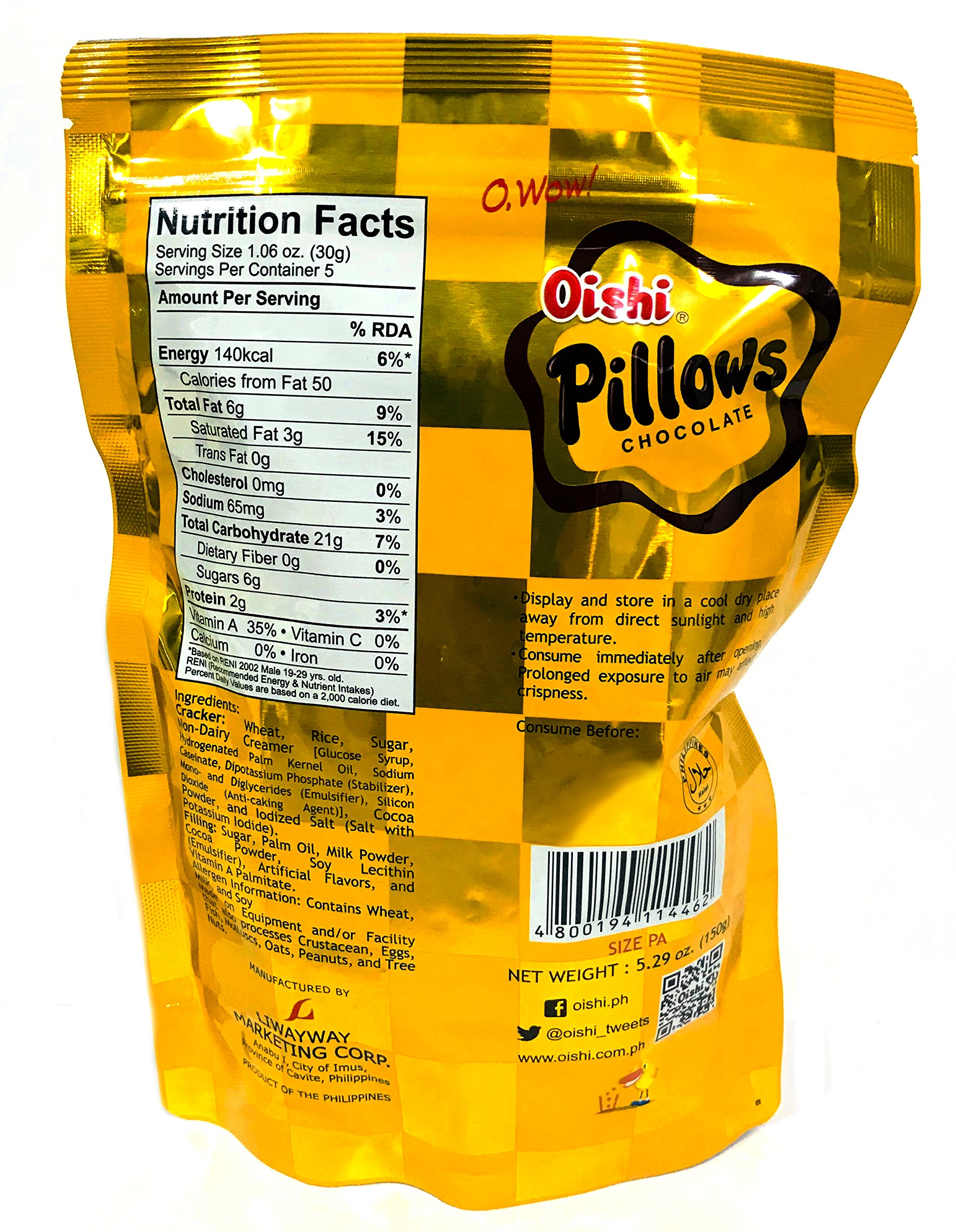 Mua Oishi Pillows Choco-Filled Crackers Party Size, 5.29 oz, 3 packs ...