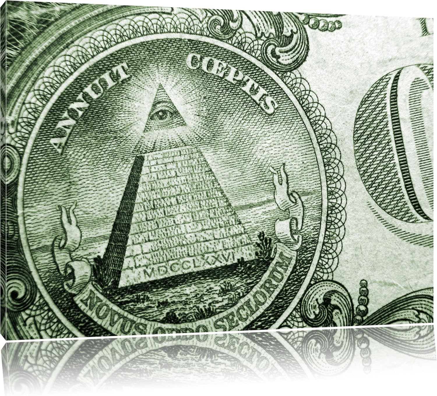 Illuminati pyramid, painting on canvas, XXL Pictures completely framed ...