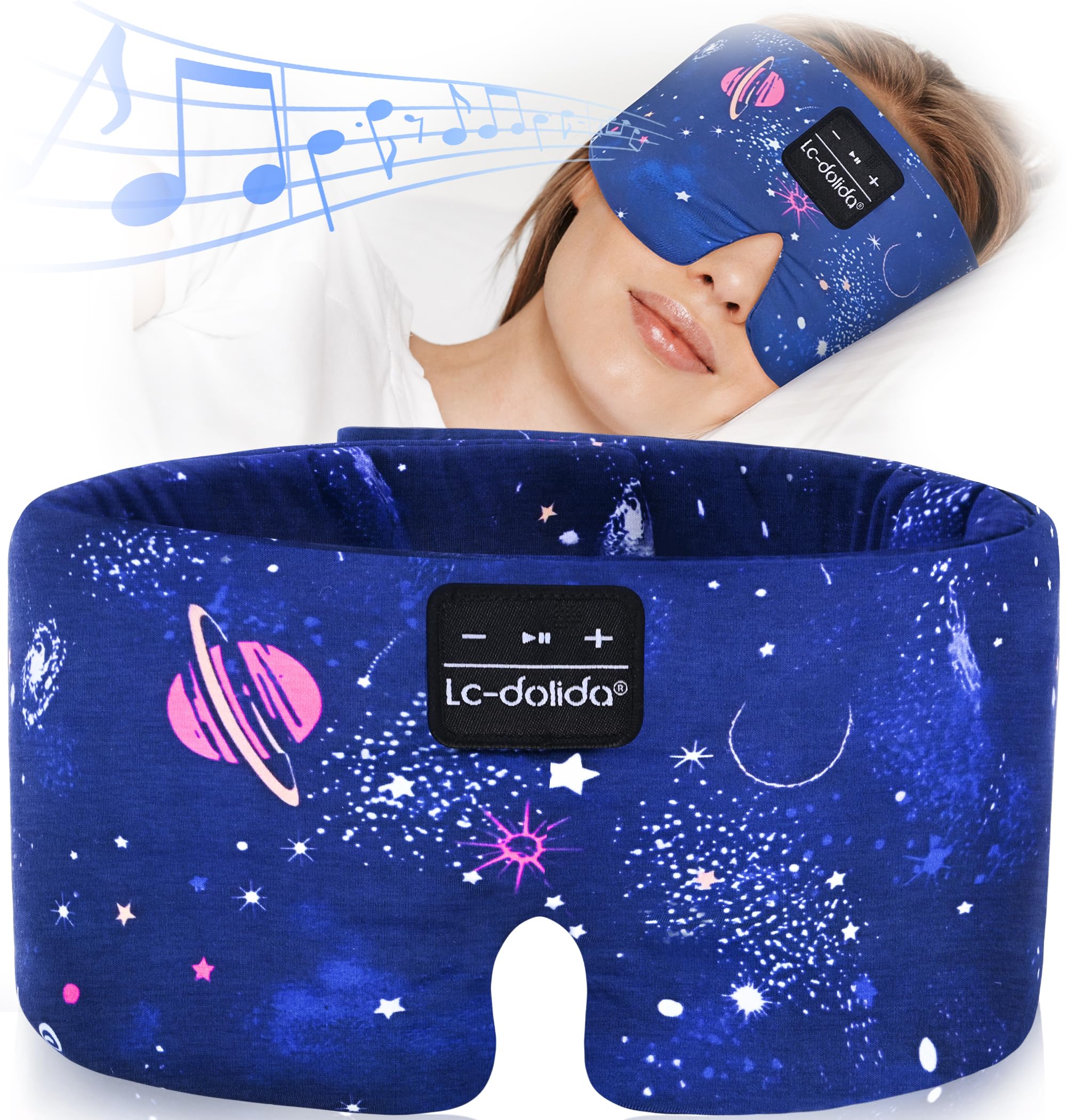LC-dolida Sleep Mask with Bluetooth Headphones, Extra Large Silk Eye ...