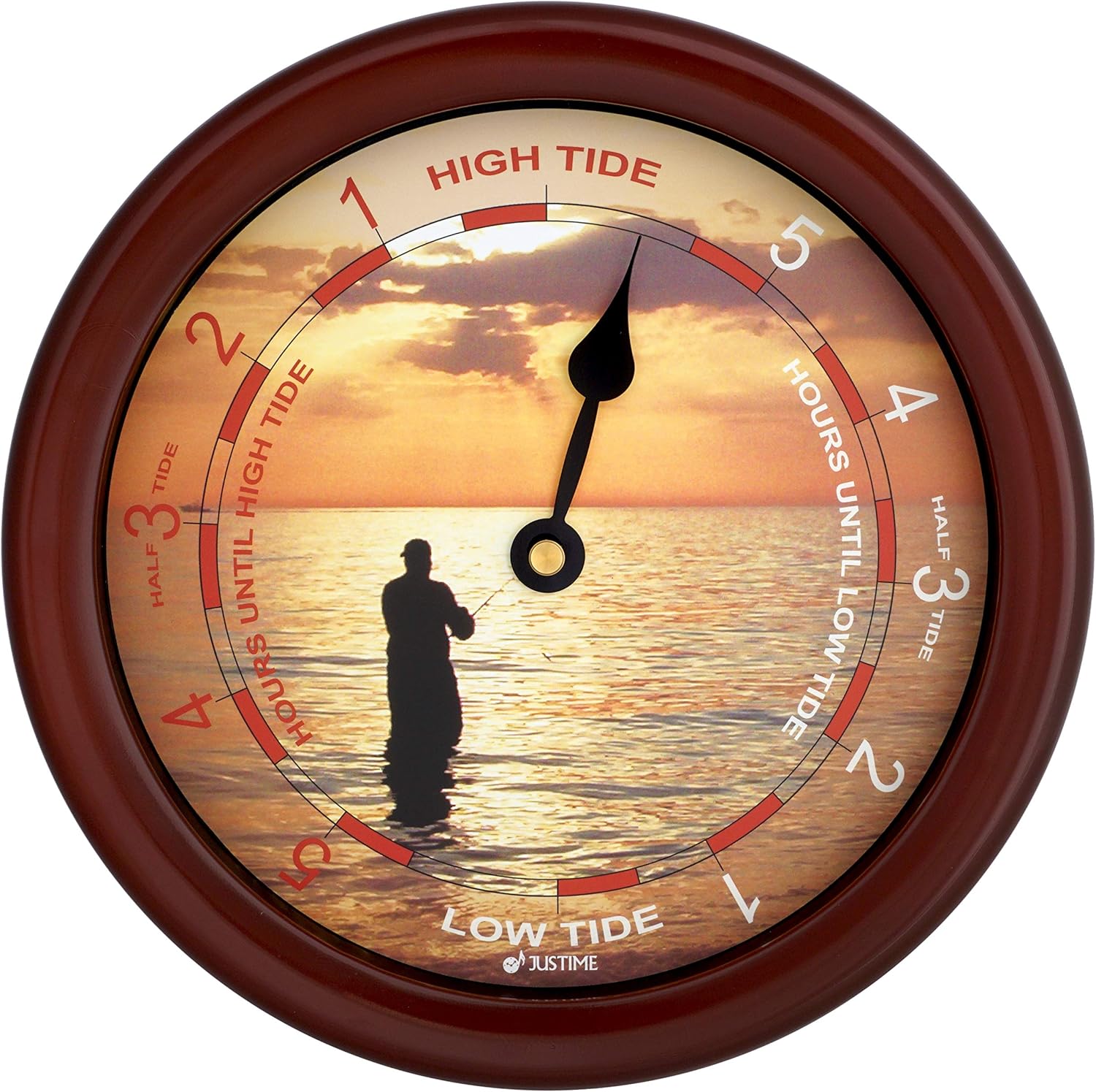 JUSTIME 8.5 Inch Atlantic Tide Clock Colorful Digital Graphics Designed ...
