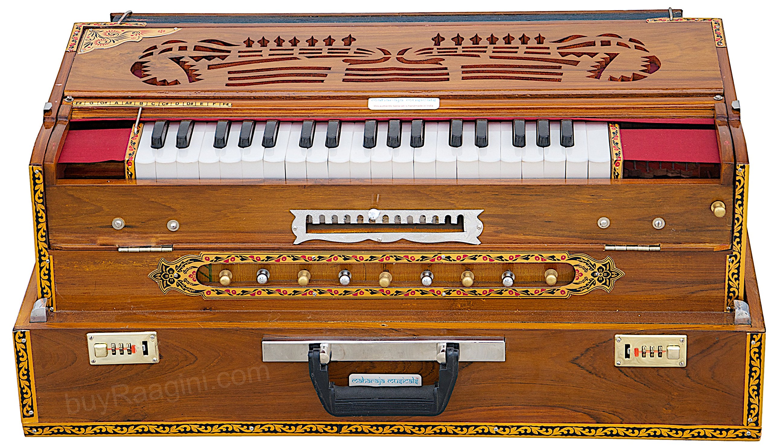 Calcutta Harmonium Scale Changer Maharaja Musicals In Usa Folding Teak ...
