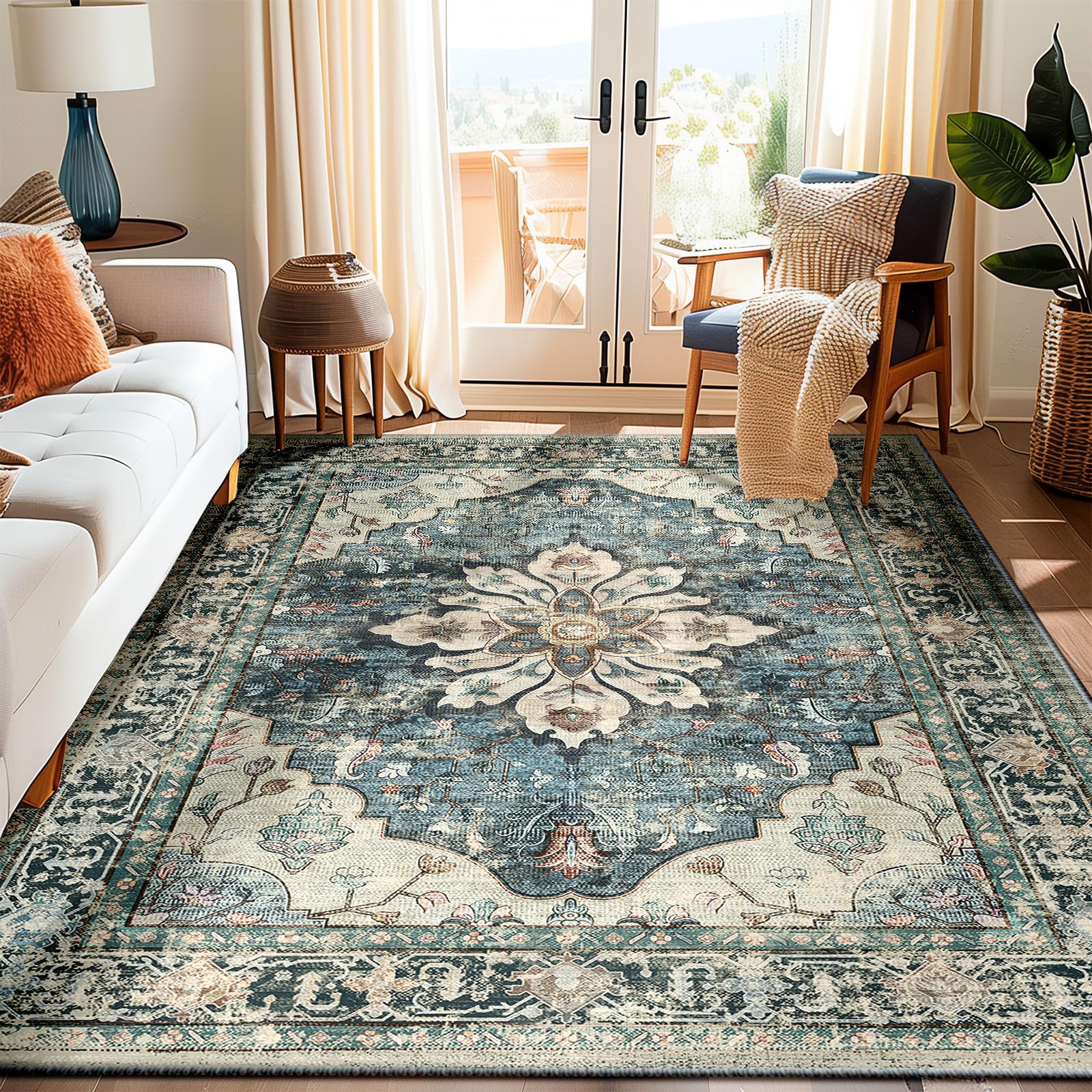 RELEANY 6x9 Area Rugs 6x9, Washable Rug, Non-Slip, Rugs for Living Room ...