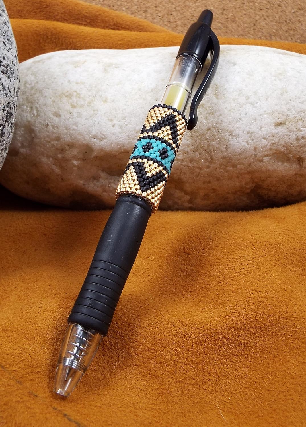 Amazon.com: Hand Beaded Pen ~ Navajo Rug Pattern ~ Native American Made ...