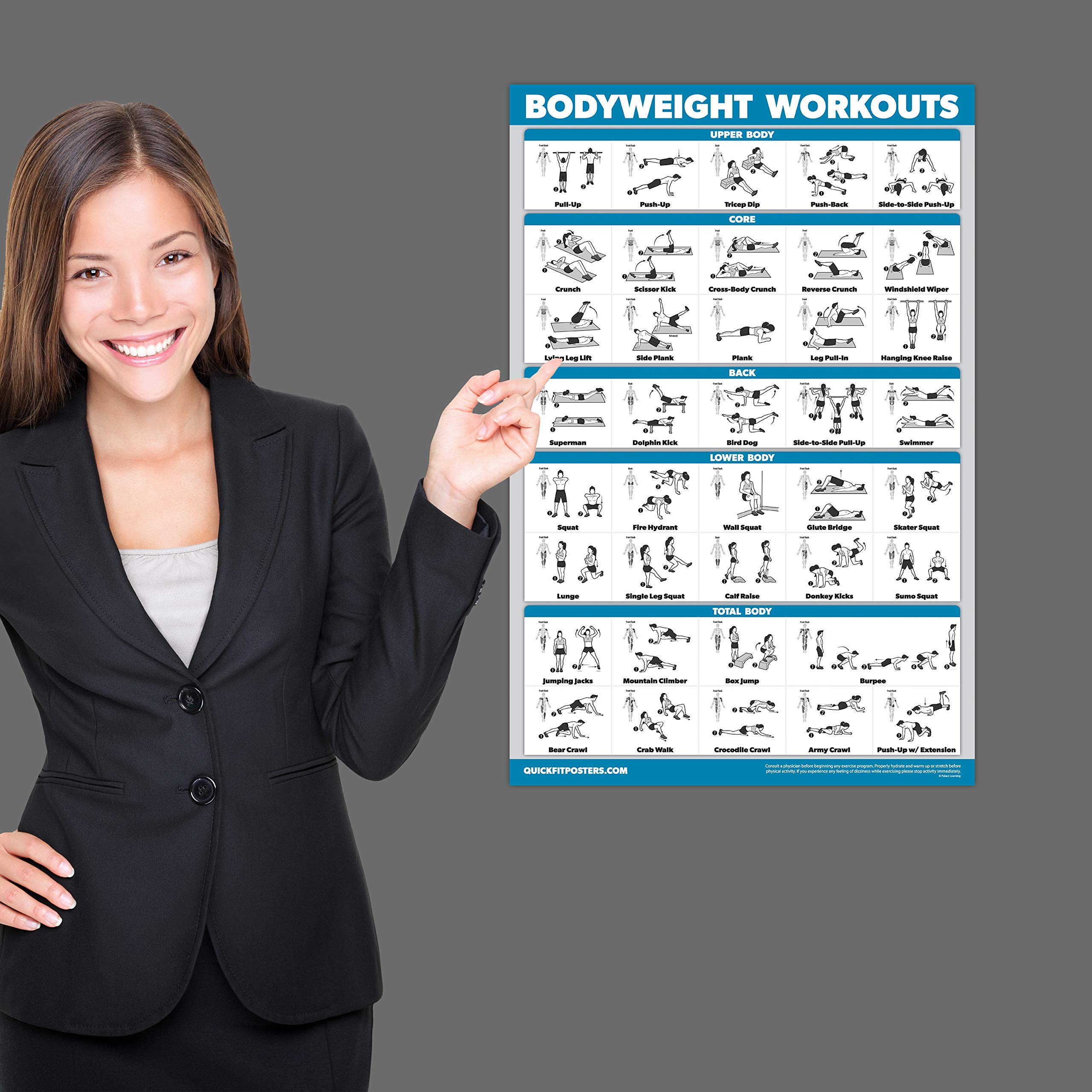 Mua Bodyweight Workout Exercise Poster - Body Weight Workout Chart ...