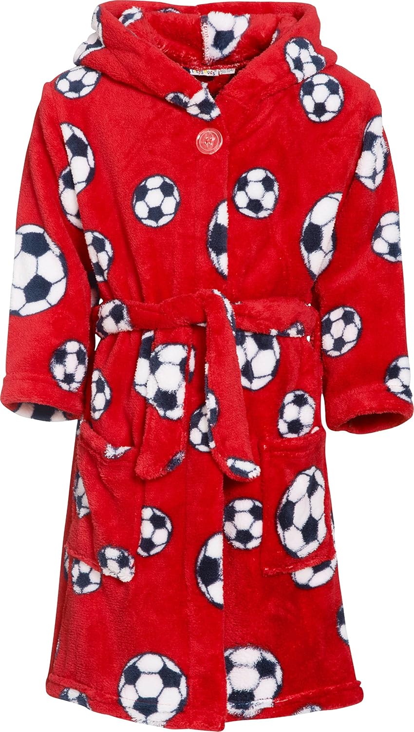 Playshoes Boys' Fleece Football Bathrobe: Amazon.co.uk: Clothing
