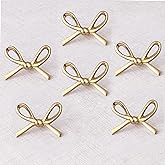 DOITOOL Brass Bow Shape Cabinets Knobs Gold Drawer Pulls Decorative Bow Knobs Cupboard Pull ...