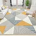 Amazon.com: Modern Geometric Area Rug Yellow and Blue Grey Triangle ...