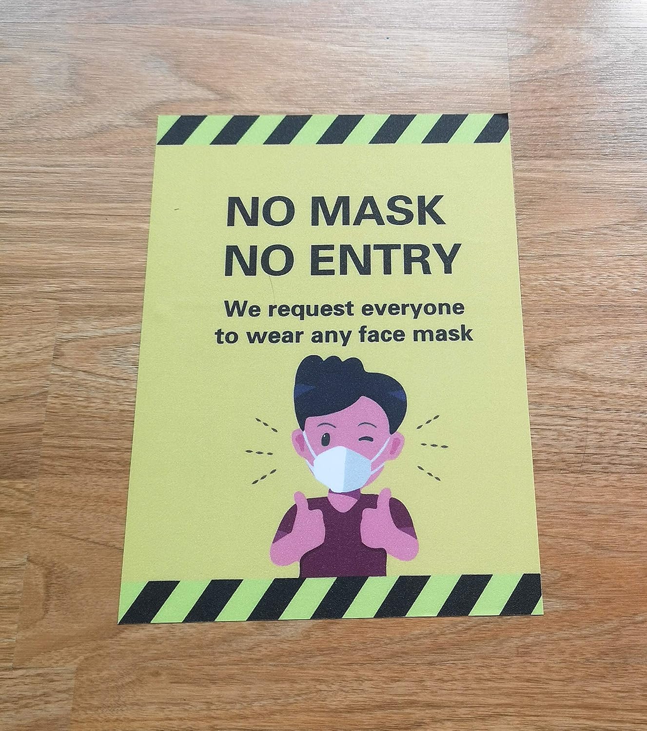 No Mask No Entry, Social Distancing Sign Notice Warning for Shop ...