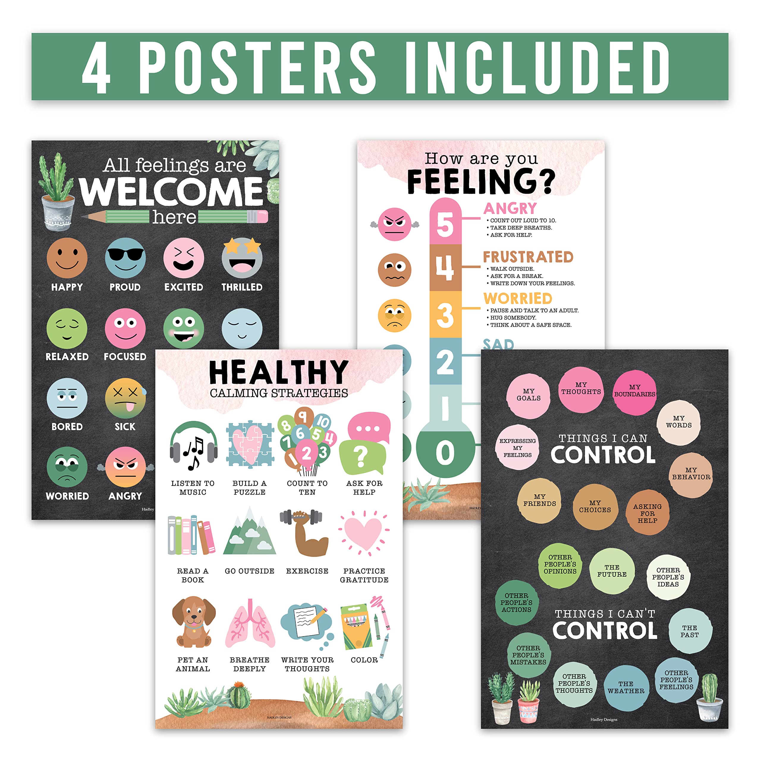 Mua 4 Cactus Feelings Chart For Kids Emotions Chart For Kids Feelings ...