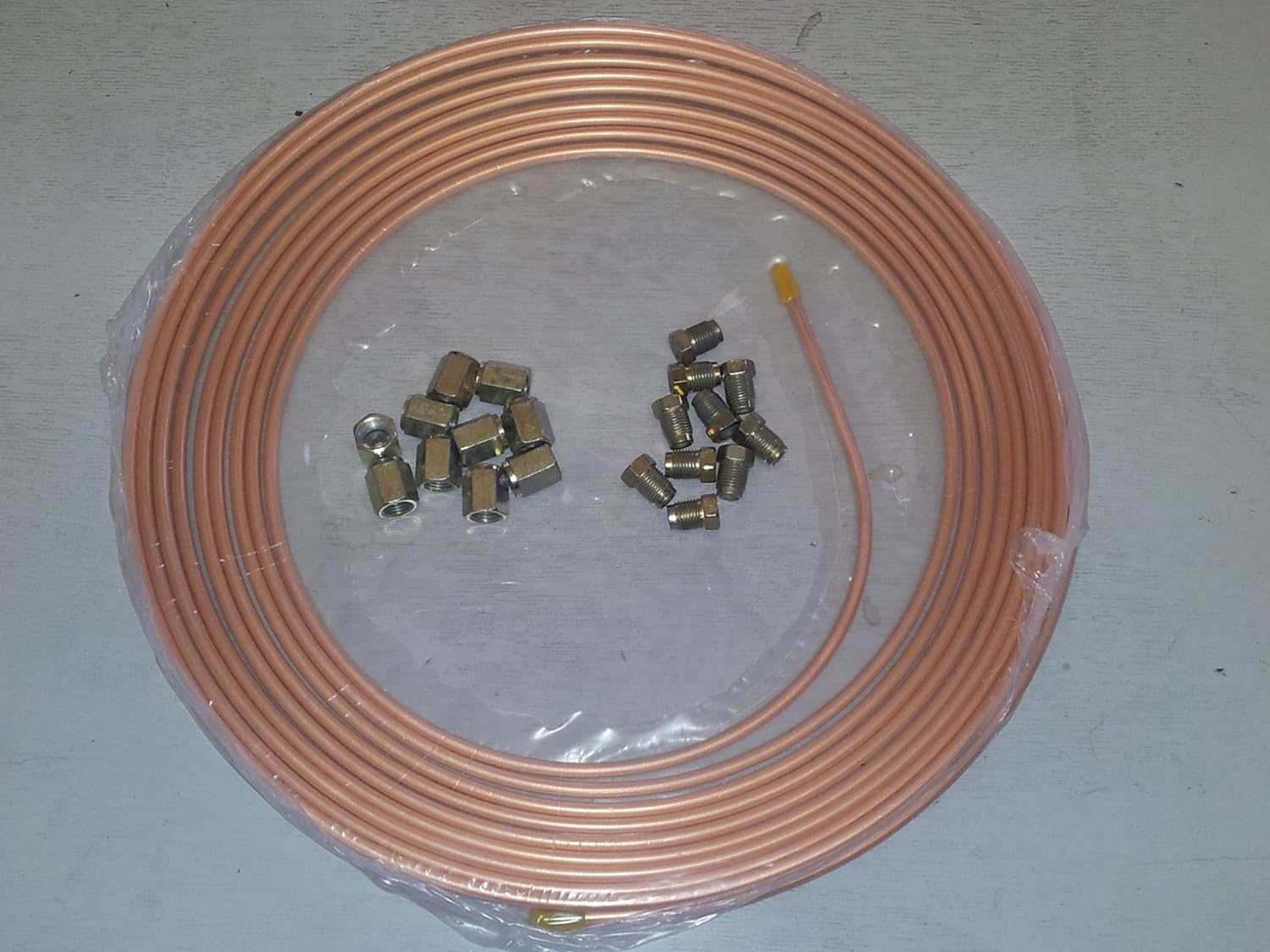 Copper brake pipe 3/16" 25ft 7.5mtr 22G with 20 unions: Amazon.co.uk ...