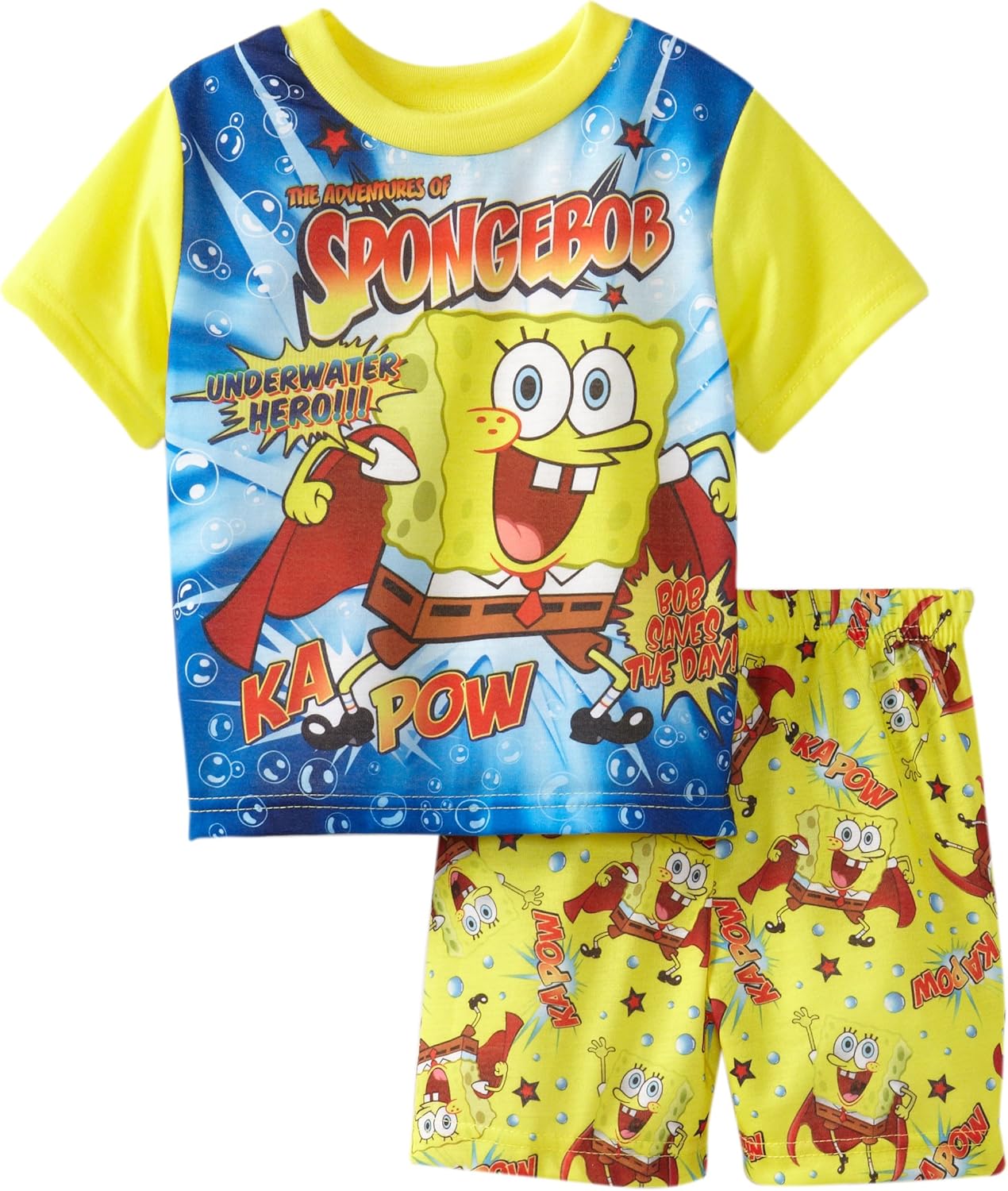 Amazon.com: Nickelodeon Little Boys' SpongeBob Short Set, Yellow, 2 ...