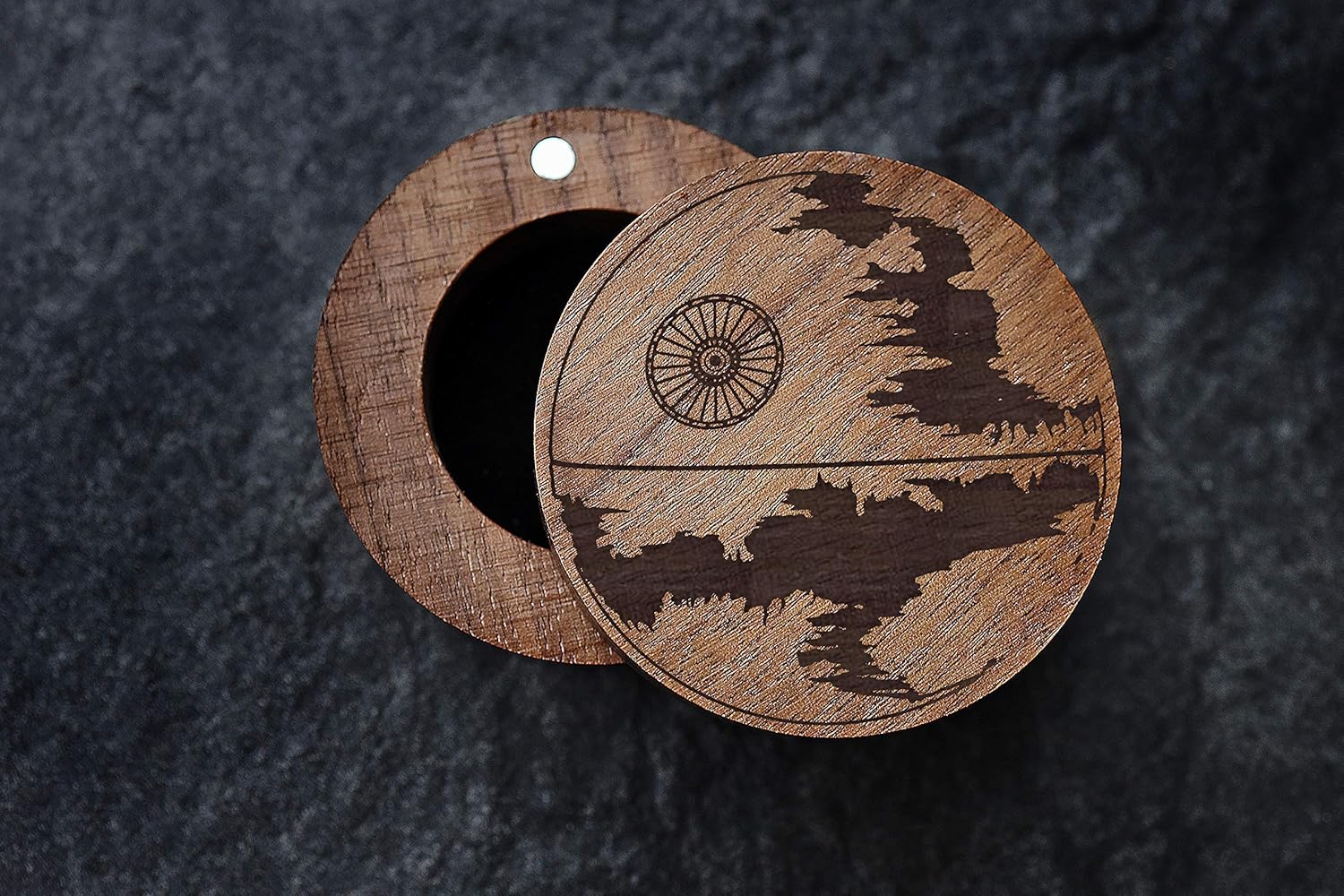 Amazon.com: Death Star Wedding Ring Box StarWars Engagement Ring Wood ...