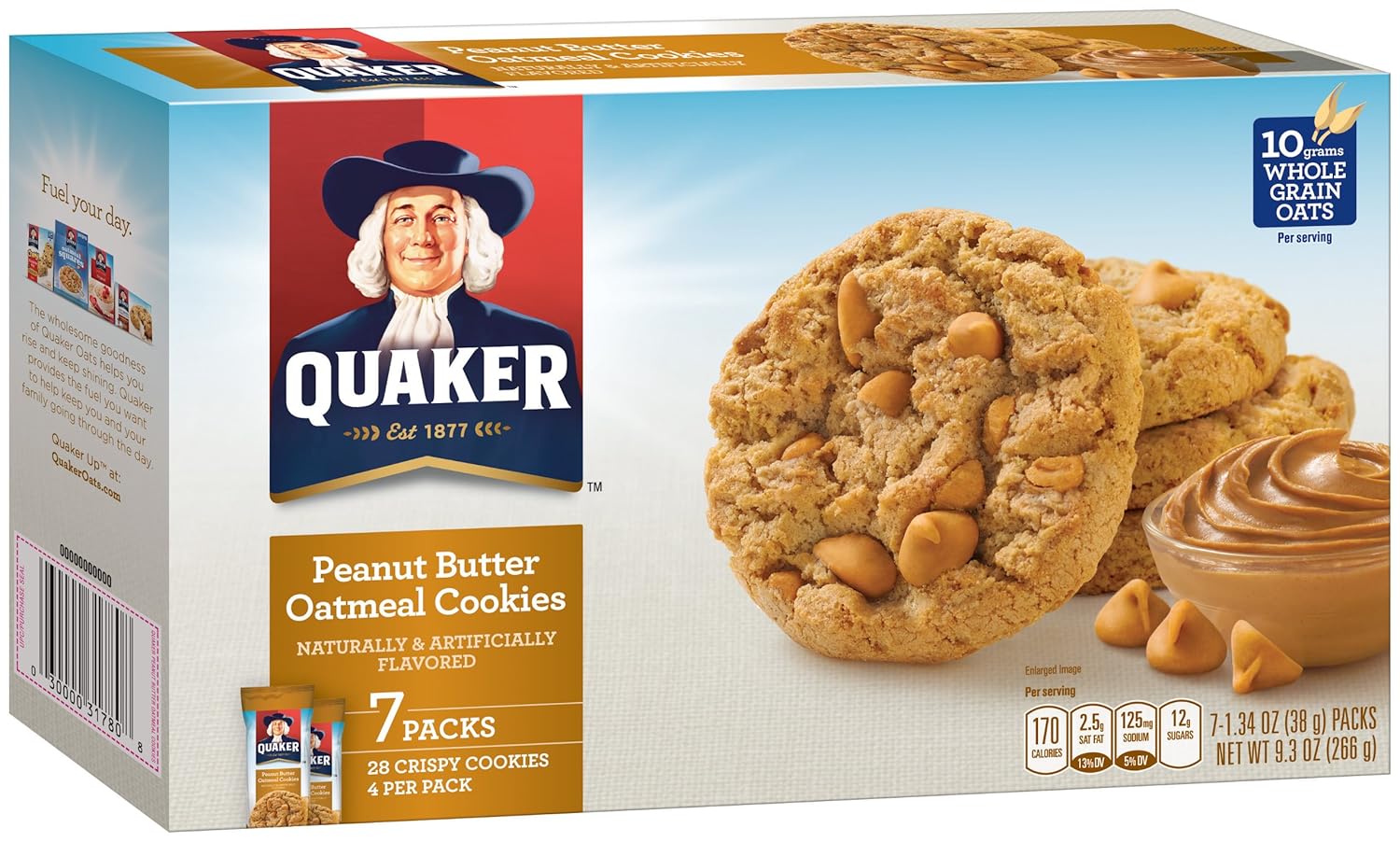 Quaker Crispy Cookies, Peanut Butter, 9.3 Ounce (Pack of 12): Amazon ...