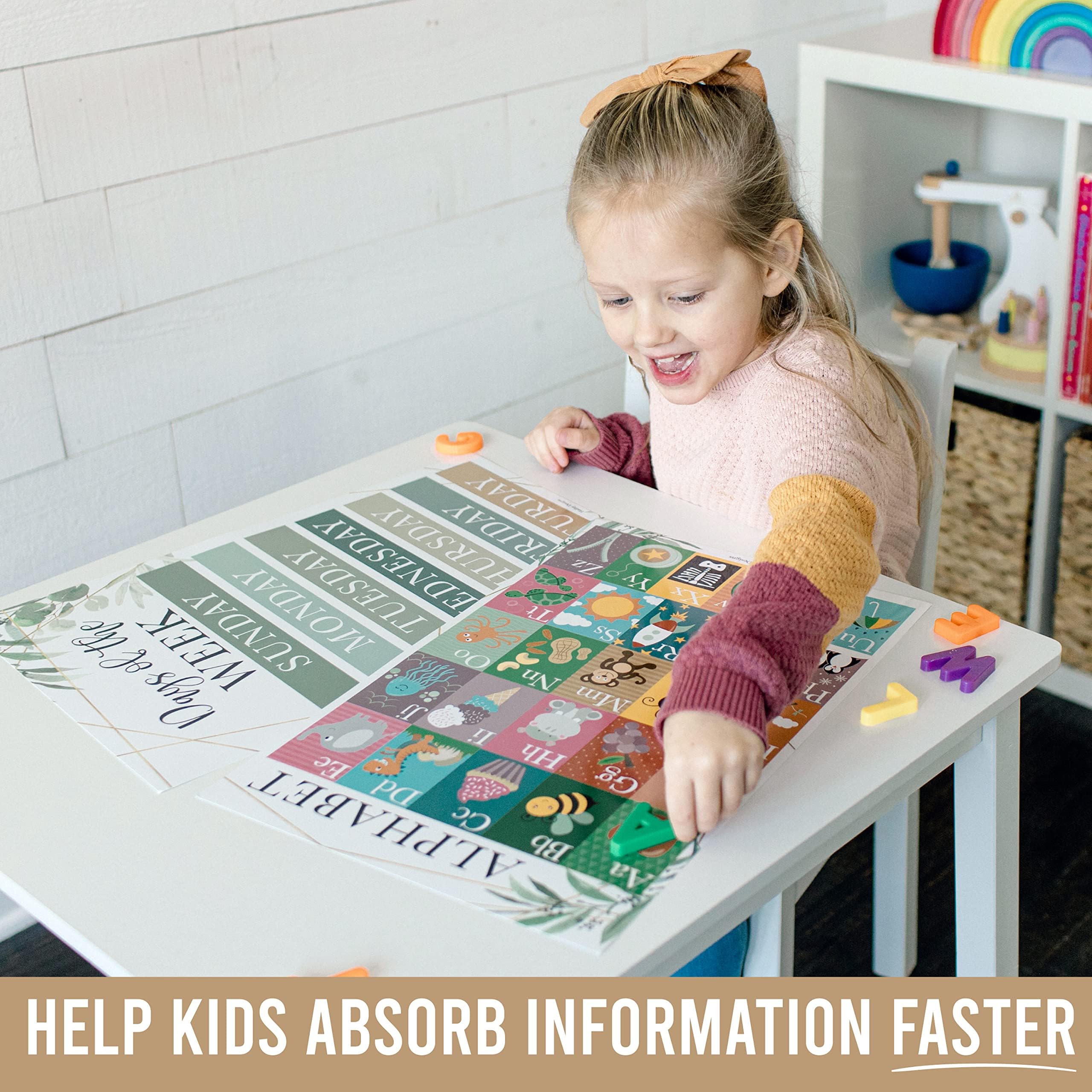Mua Hadley Designs 16 Greenery Kids Educational Posters For Toddlers 1 ...