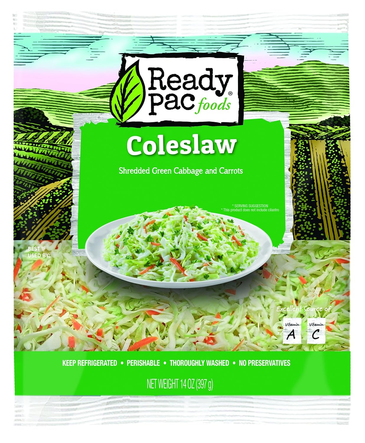 Ready Pac Foods Cole Slaw Bag, 14 oz (us): Amazon.com: Grocery ...
