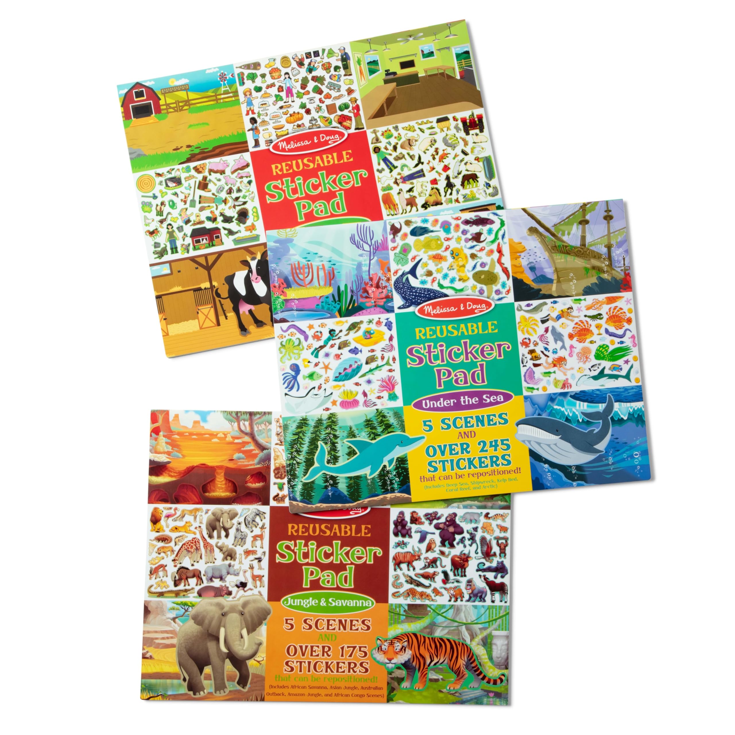Mua Melissa & Doug Reusable Sticker Pad Bundle - Jungle, Farm & Under ...
