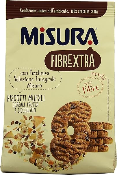 Misura Fibraextra Extra Fibre & Chocolate Cookies Biscuits 230g Snack ...