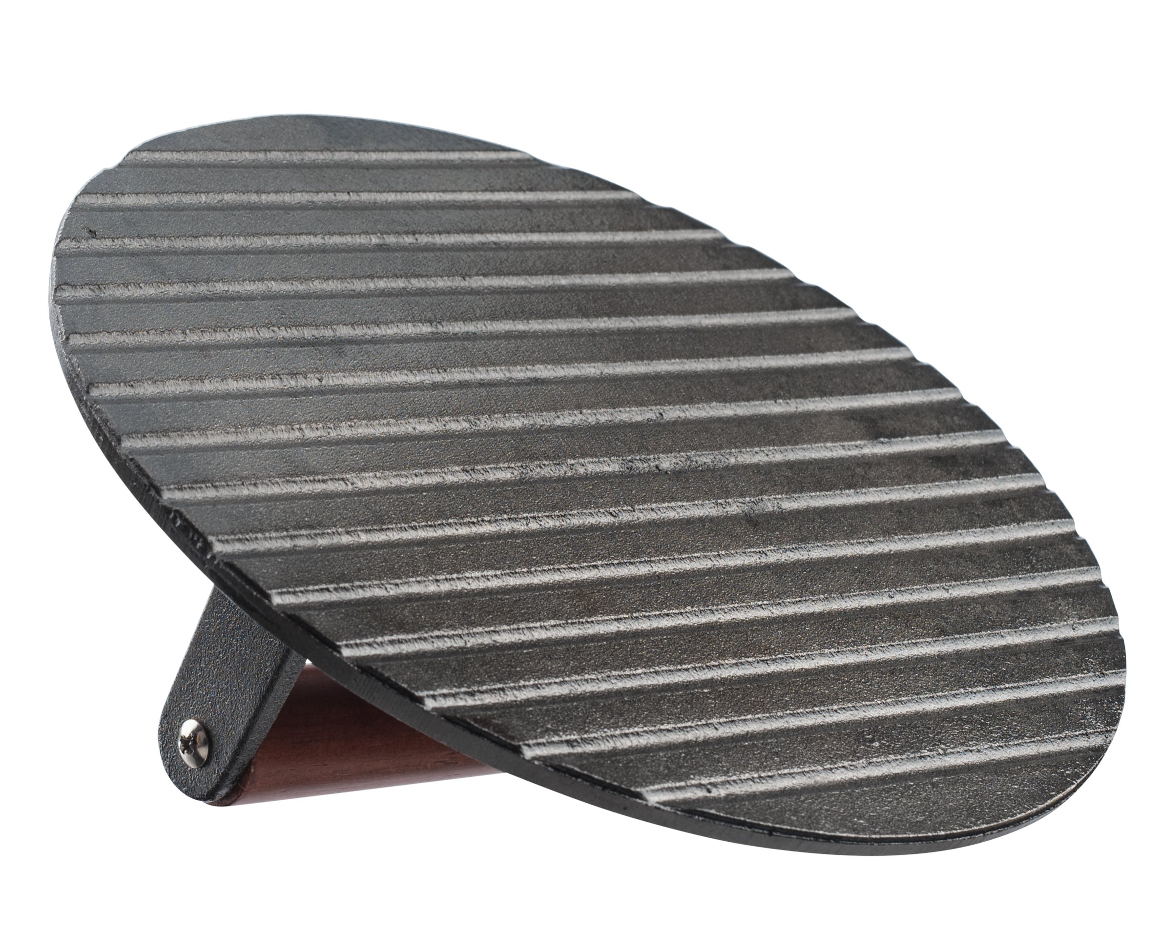 Bellemain Cast Iron Grill Press, Heavy-duty bacon press with Wood Handle,