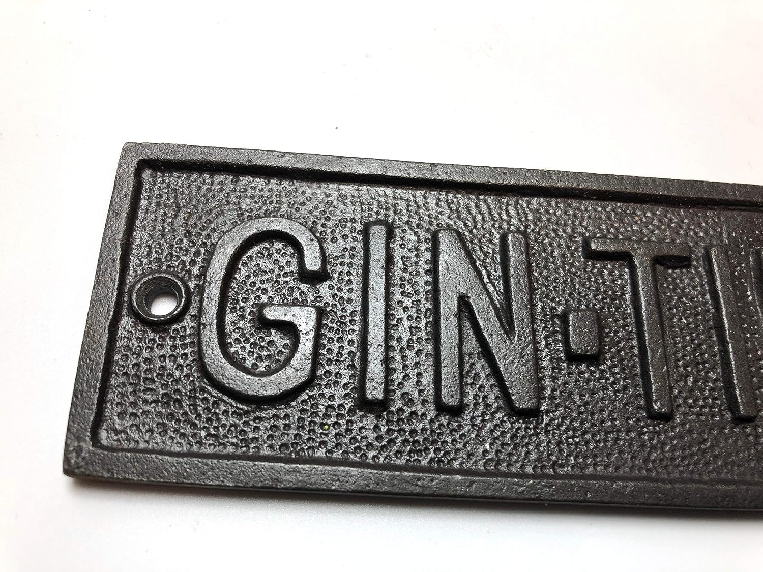 Cast Iron GIN TIME Door Sign – 152mm x 50mm c/w fixing screws. – BigaMart