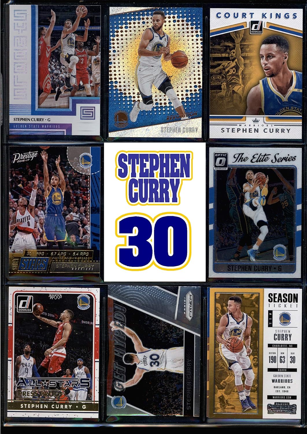 Amazon.com: STEPHEN CURRY 2019 Donruss Panini Lot of 9 Different Mixed ...