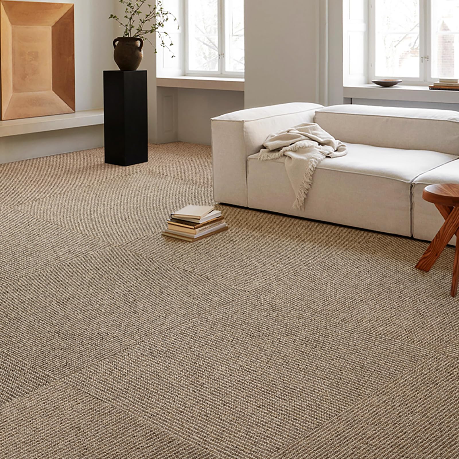 24 Tiles/64 sq Ft-Carpet Squares, Carpet Tiles, 0.24" Pile Height ...