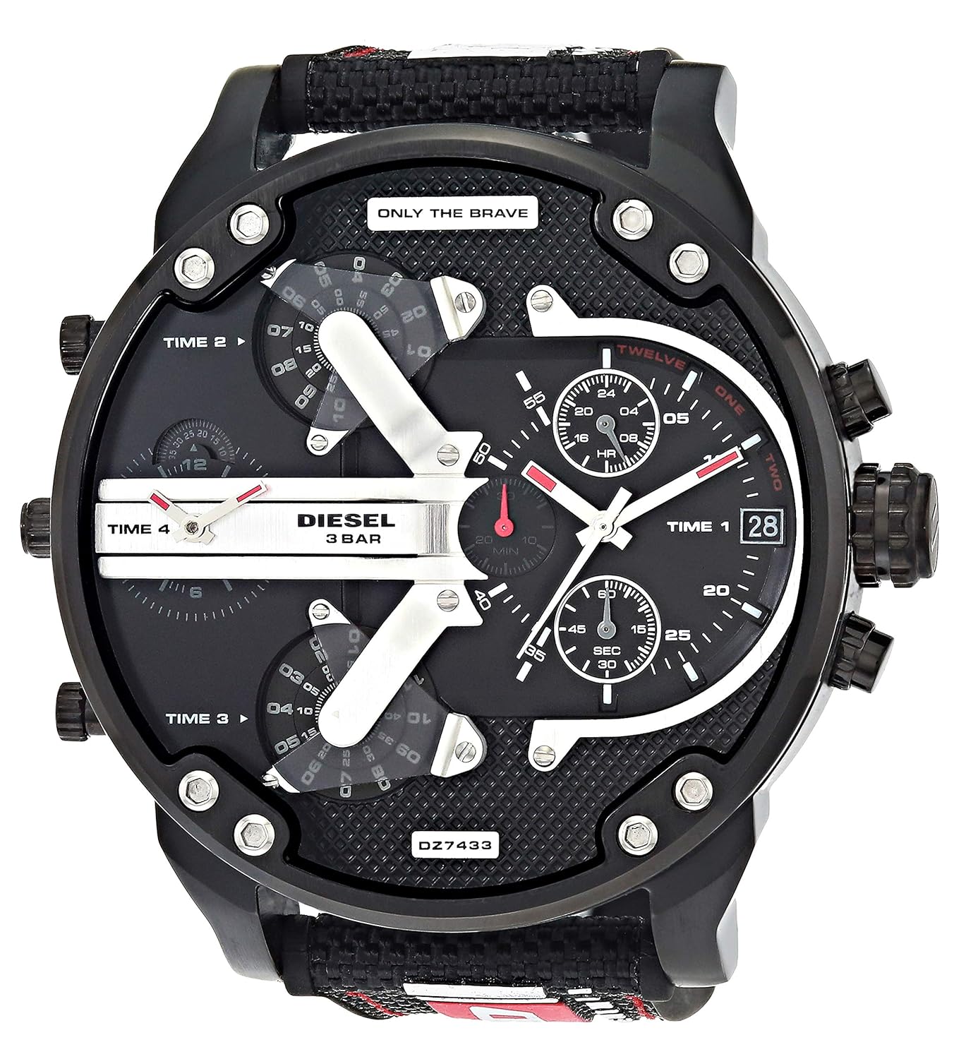 Diesel Mr Daddy 2.0 Multimovement Bonded Silicone/Nylon Watch Black ...