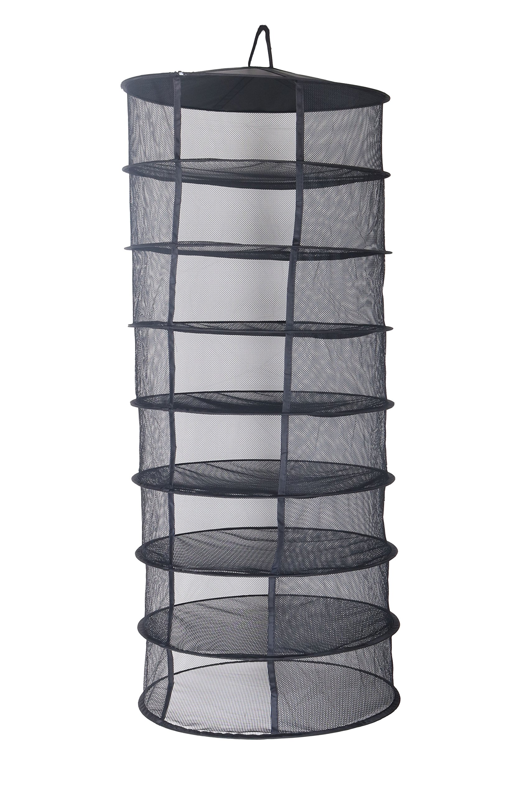 Zazzy 2ft 8 Layer Black Mesh Hanging Herb Drying Rack Dry Net Perfect ...