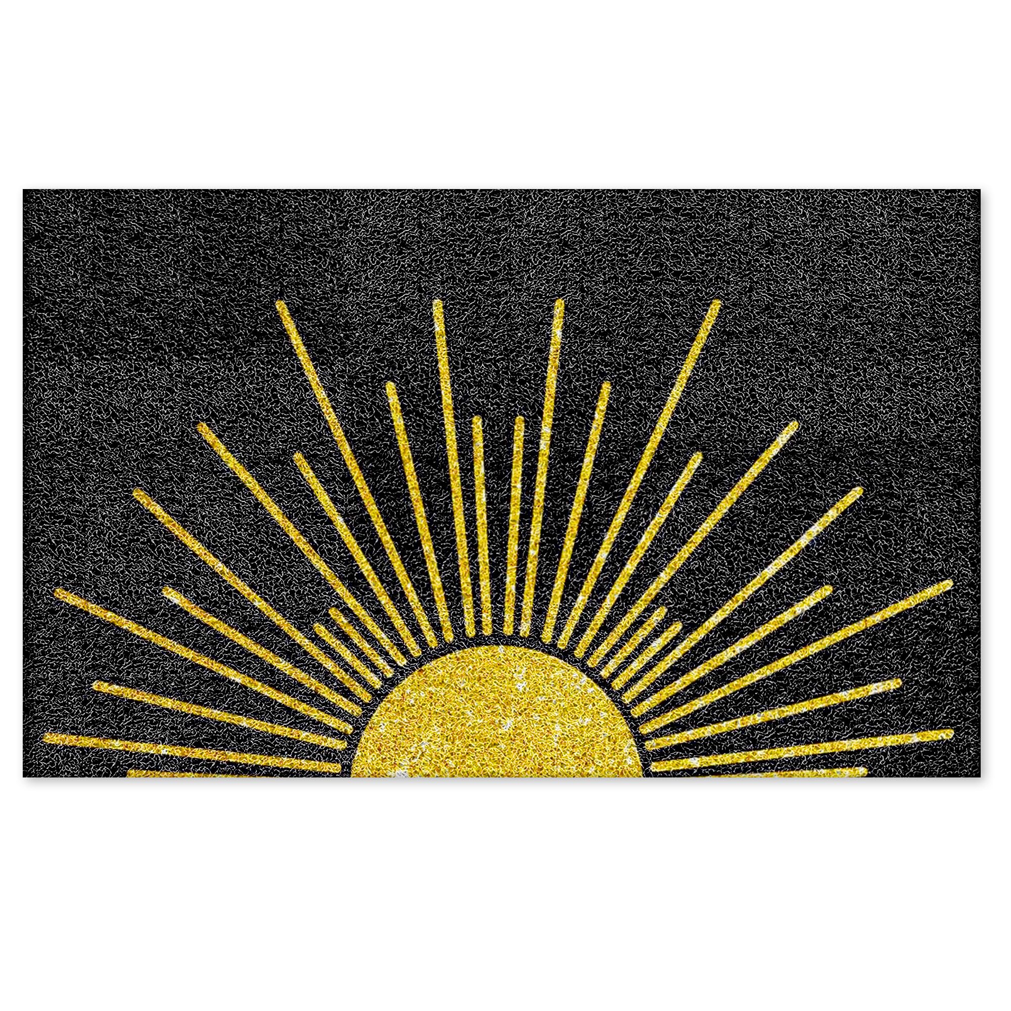 Supwhd Black and Gold Door Mat, Black and Gold Outdoor Door Mat Doormat ...