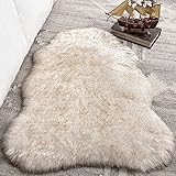 Amazon.com: Ashler HOME DECO Ultra Soft Faux Fox Fur Rug White Brown ...
