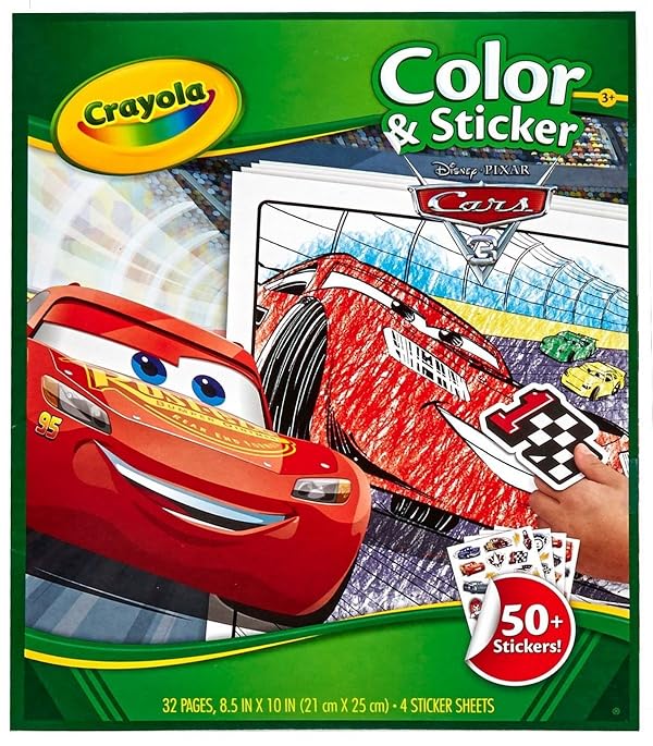 Crayola Disney Pixar Cars 3 Color & Sticker Activity Book Art Gift for ...