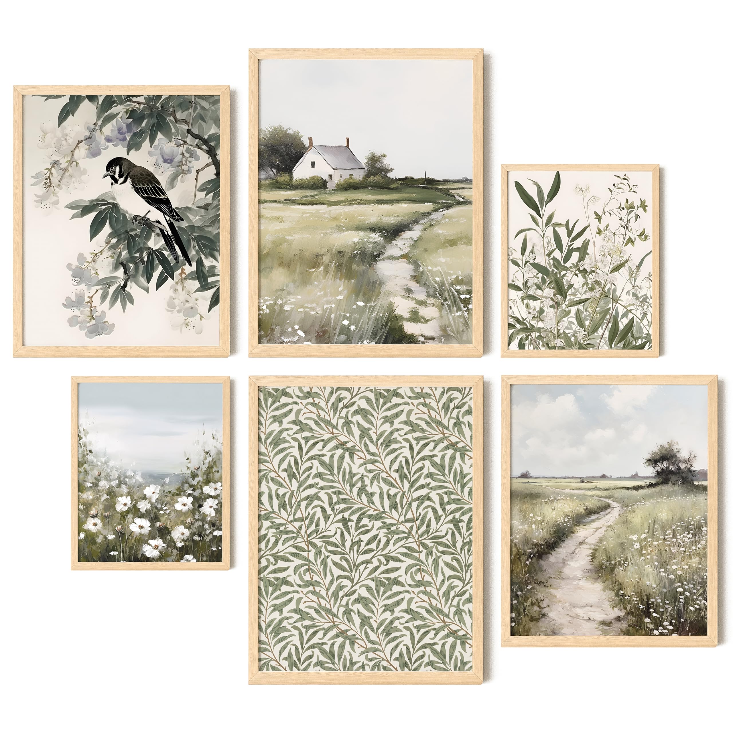 EXCOOL CLUB Greenery Farmhouse Wall Art - 12x16 Sage Green Wall Decor ...