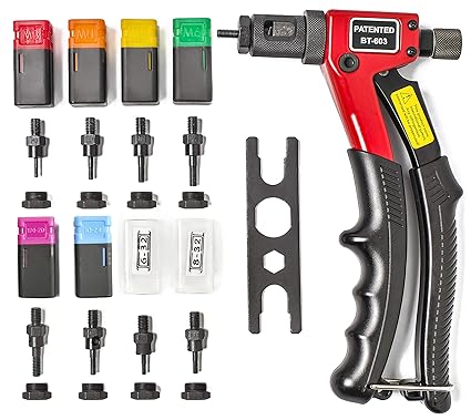 rzx 8" Rivet NUT Gun M3 M4 M5, m6, 1/4-20m10-24, 8-32, 6-32, Hand Riveter Rivet Gun, Riveting ...
