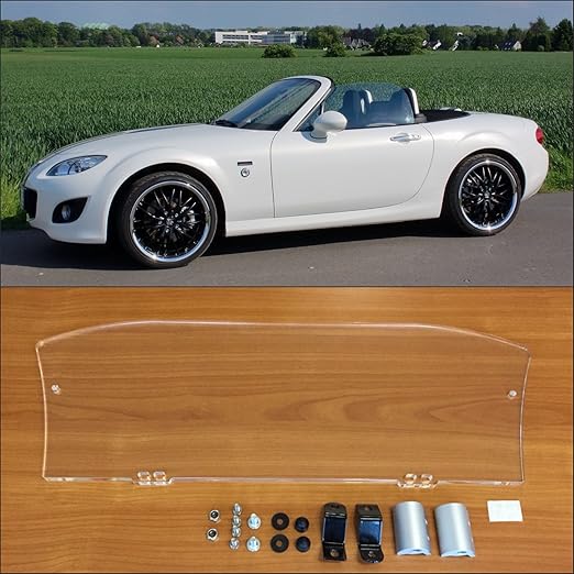 Wind DEFLECTOR MAZDA MX5 NC NEW perspex aryl glass WIND BLOCKER: Amazon ...