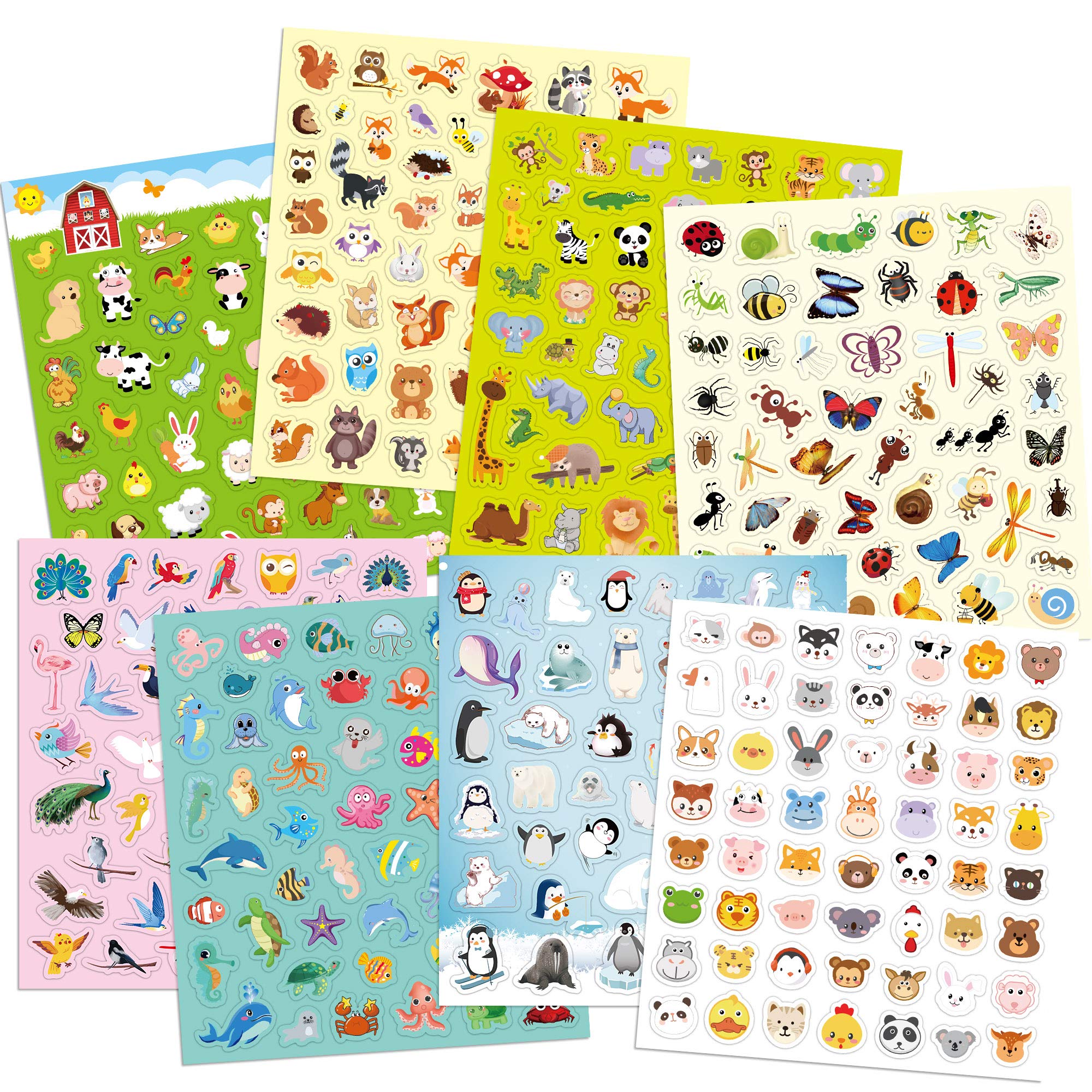Mua Animal Stickers for Kids Assortment Set 800 Count 16 Sheets 8 ...