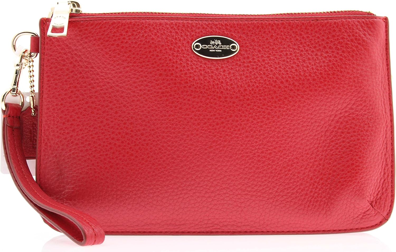 Coach LYLA DOUBLE GUSSET CROSSBODY IN PEBBLE LEATHER Red: Handbags ...