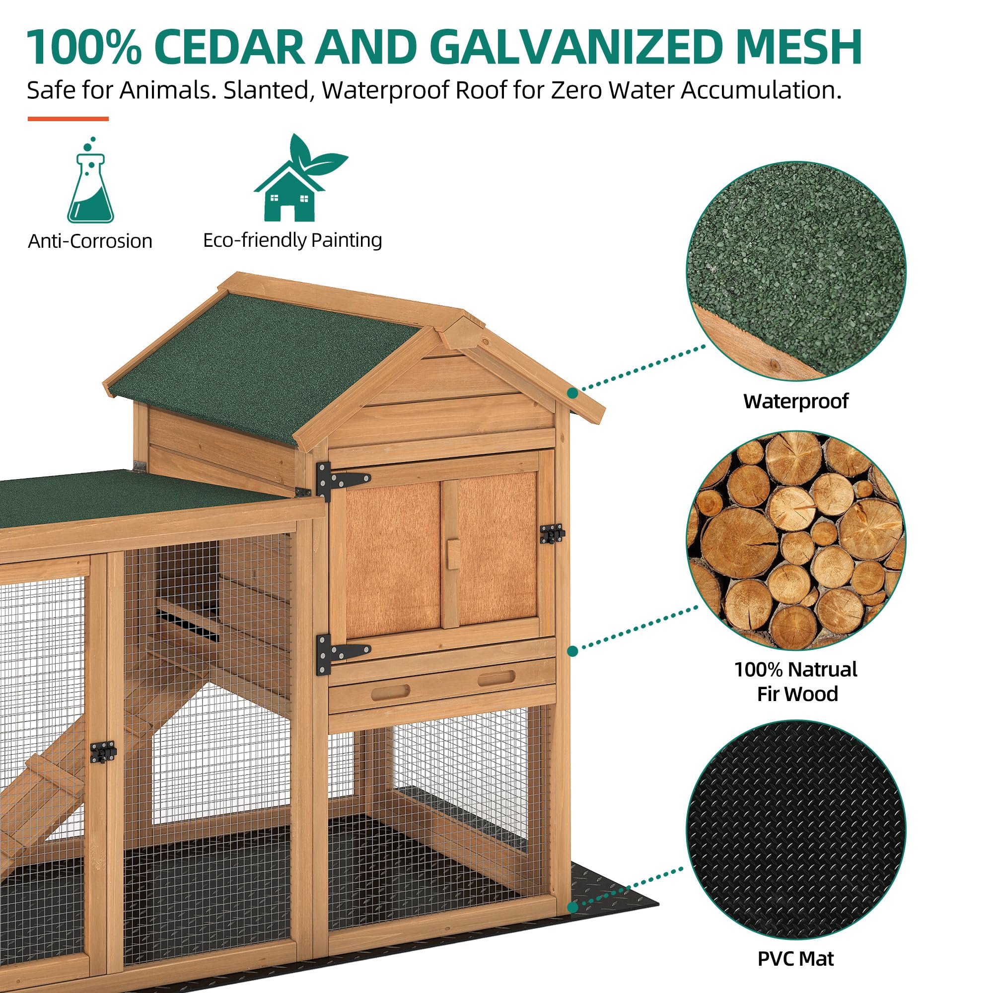 Mua YITAHOME 50''L Rabbit Hutch Indoor Outdoor Bunny Cage Wood House ...