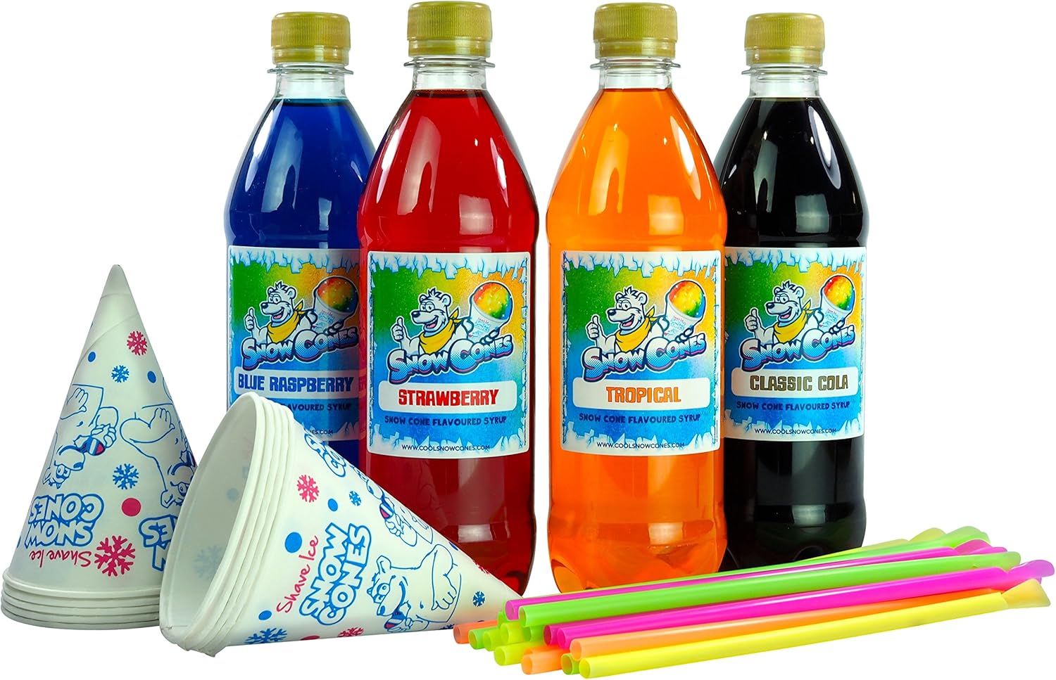 Snow Cones Syrup 4 x 1000ml bottles (The Rainbow) Blue Raspberry ...