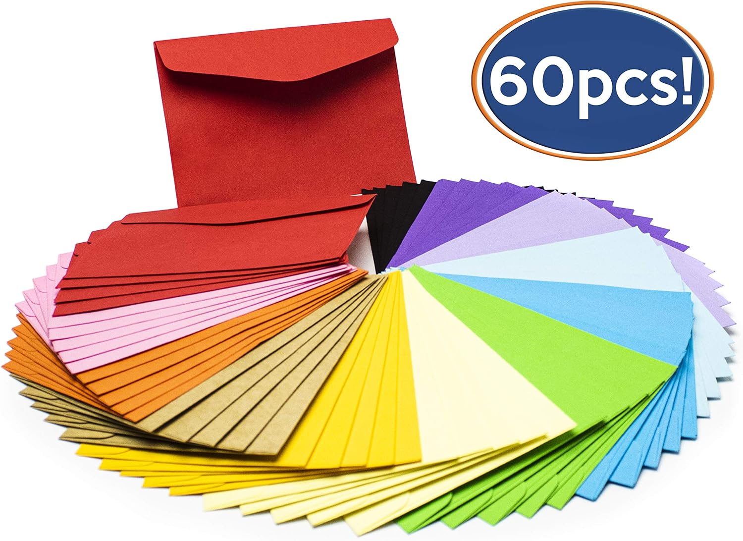 Amazon.com : Bastex 60 Count Mini Small Colored Envelopes. 4.7 x 3.2 ...